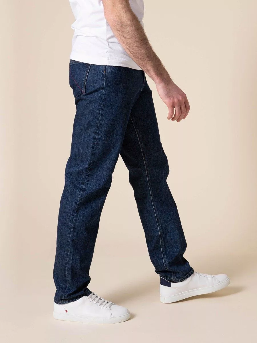 JEANS DROIT 101N DELAVE coton bio superdenim indigo ocean Homme | 1083