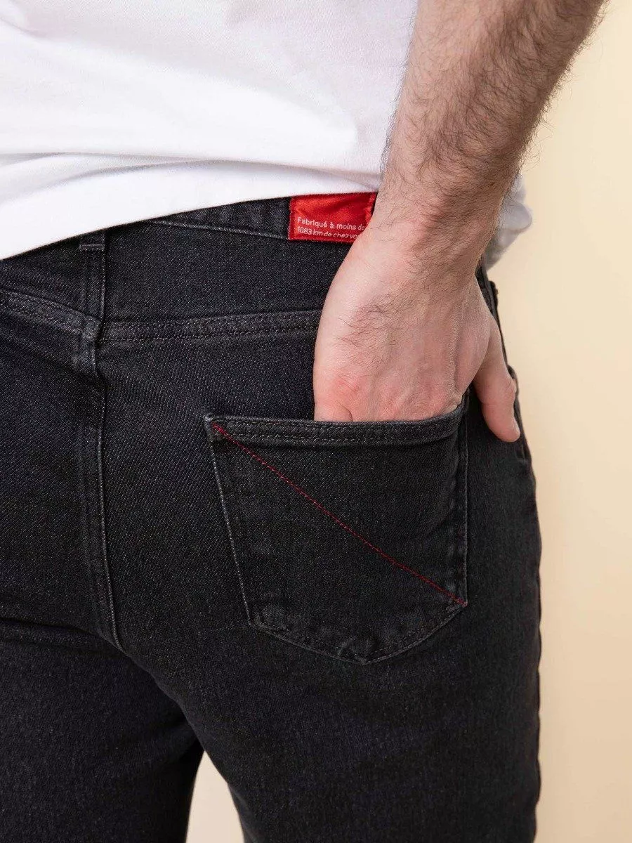 JEANS AJUSTE 105N DELAVE ATHLETIQUE coton bio superdenim flex noir ...
