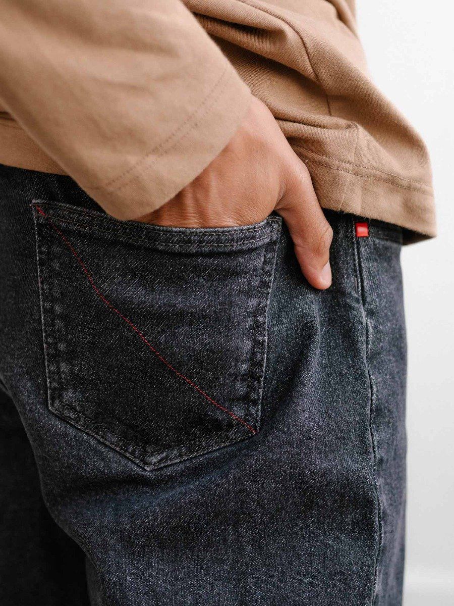 JEANS AJUSTE 105N DELAVE ATHLETIQUE coton bio superdenim flex noir ...