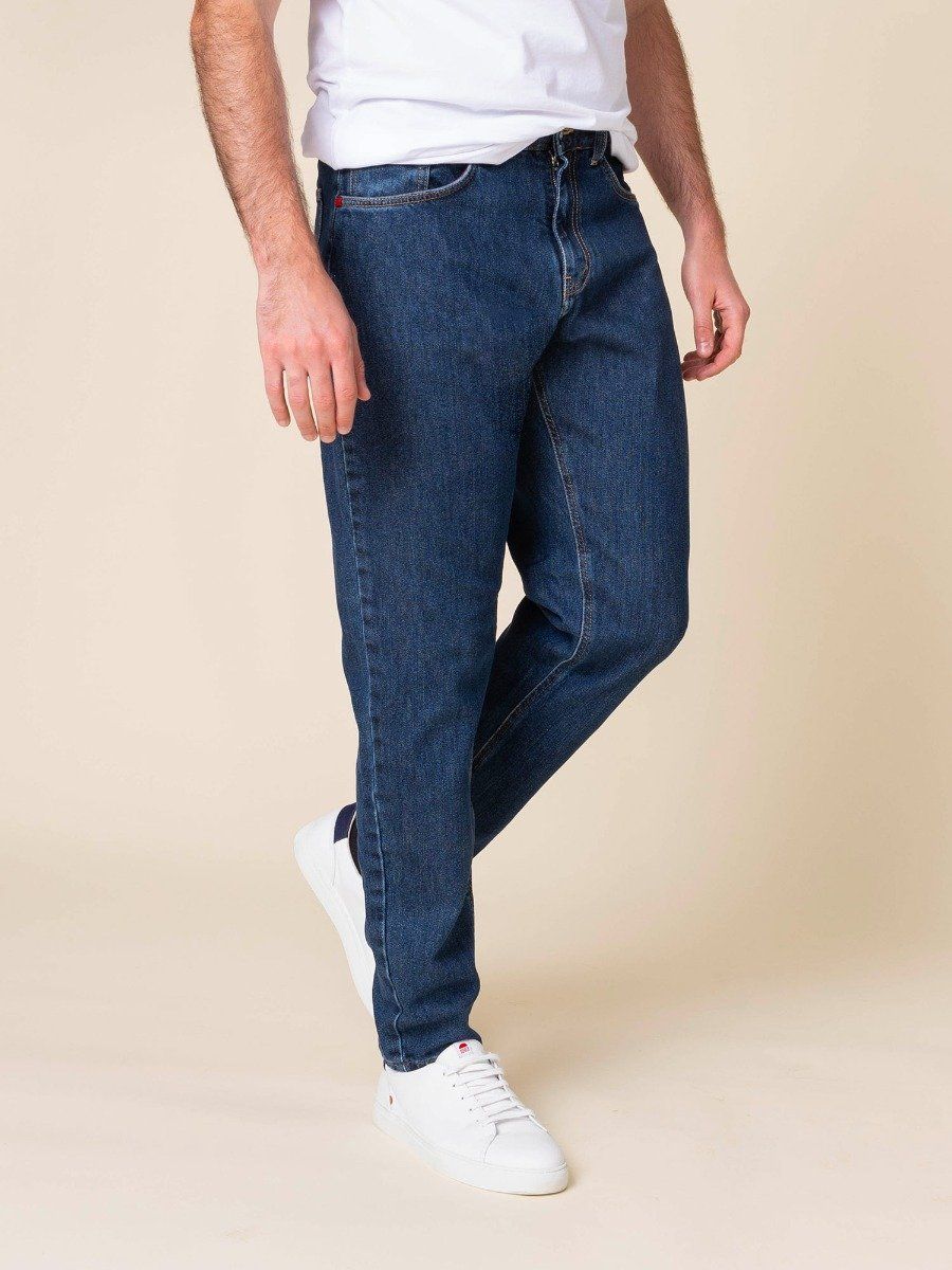 JEANS AJUSTE 105N ATHLETIQUE DELAVE coton bio superdenim flex indigo ...