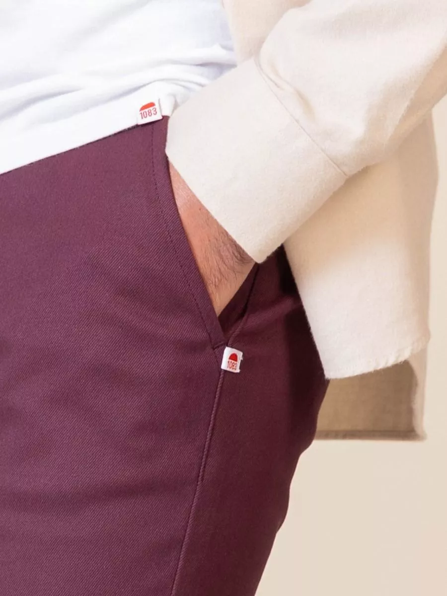 CHINO AJUSTE 163N coton bio filidenim flex uni prune Homme | 1083