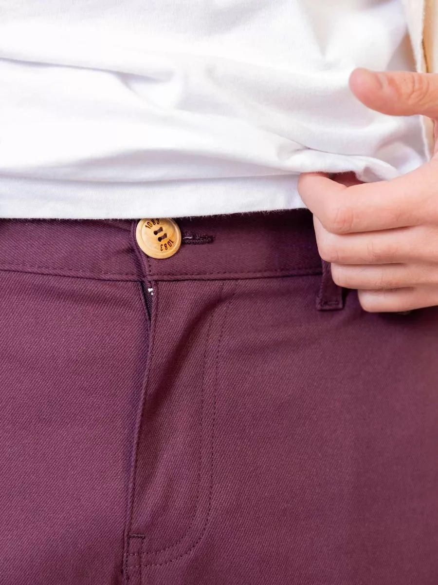 CHINO AJUSTE 163N coton bio filidenim flex uni prune Homme | 1083