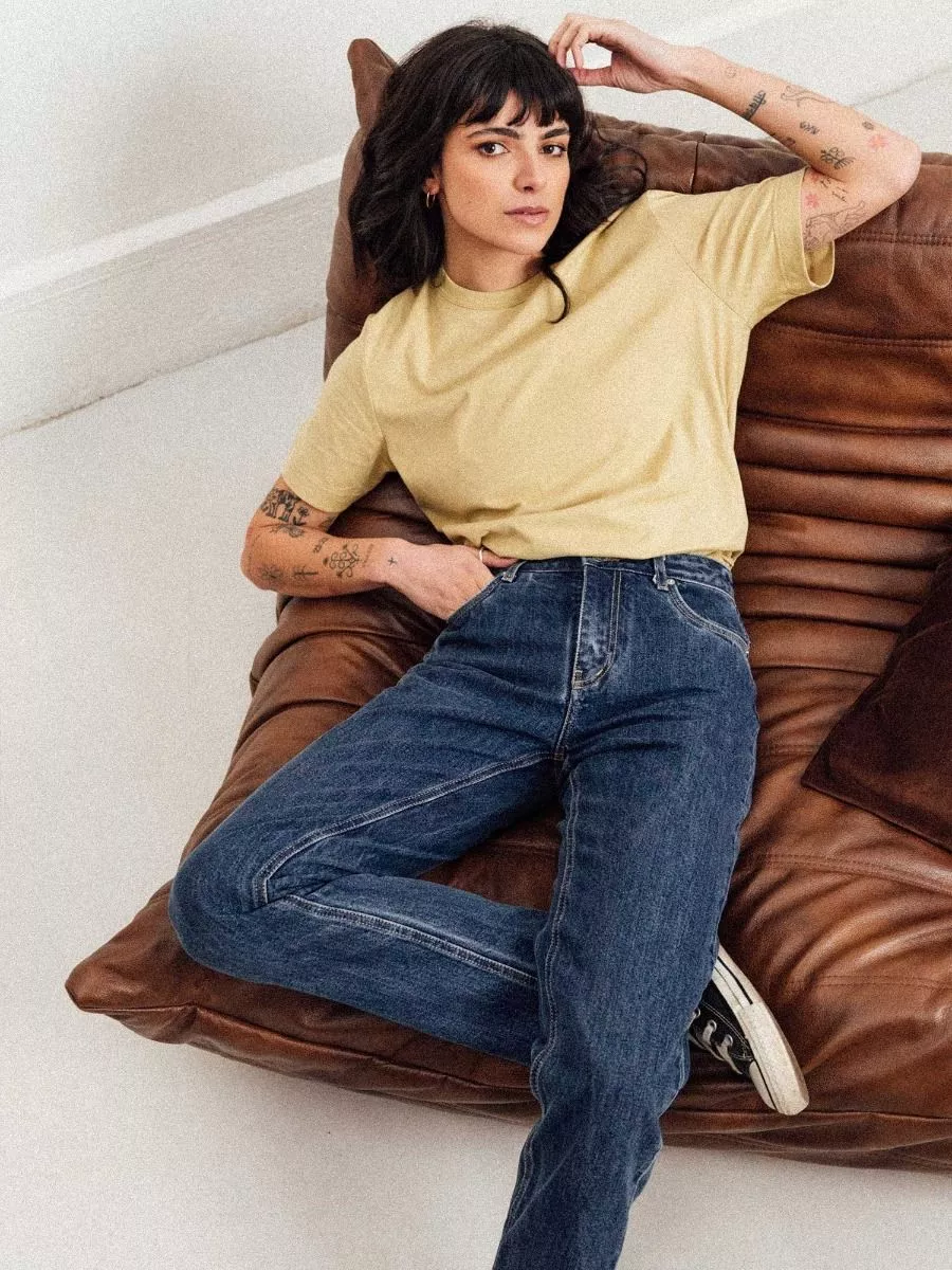 JEANS DROIT 201N DELAVE coton bio indigo ocean | 1083