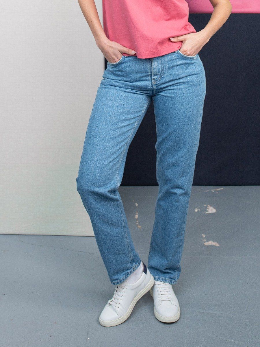 JEANS DROIT 201N DELAVE coton bio superdenim indigo clair | 1083