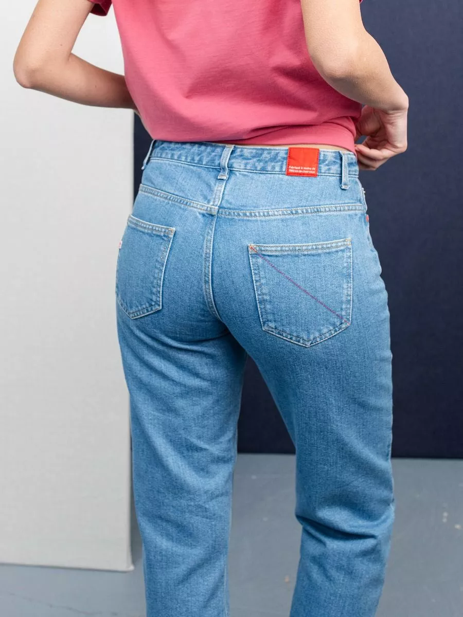 JEANS DROIT 201N DELAVE coton bio superdenim indigo clair | 1083