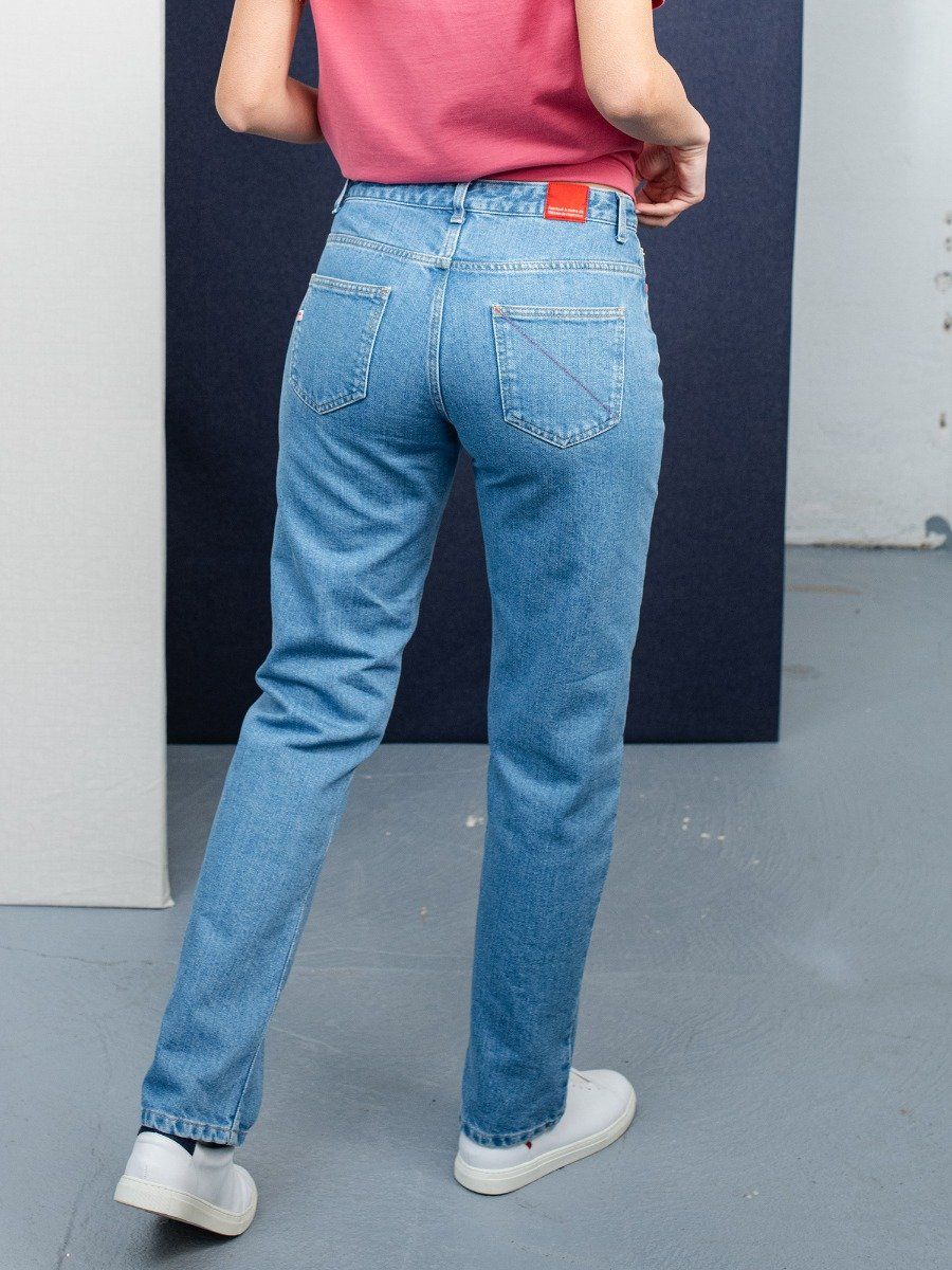 JEANS DROIT 201N DELAVE coton bio superdenim indigo clair | 1083