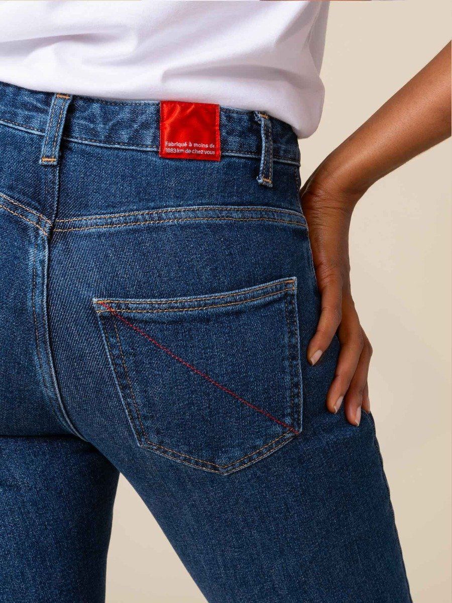 JEANS BOOTCUT 202N DELAVE coton bio superdenim flex indigo ocean | 1083